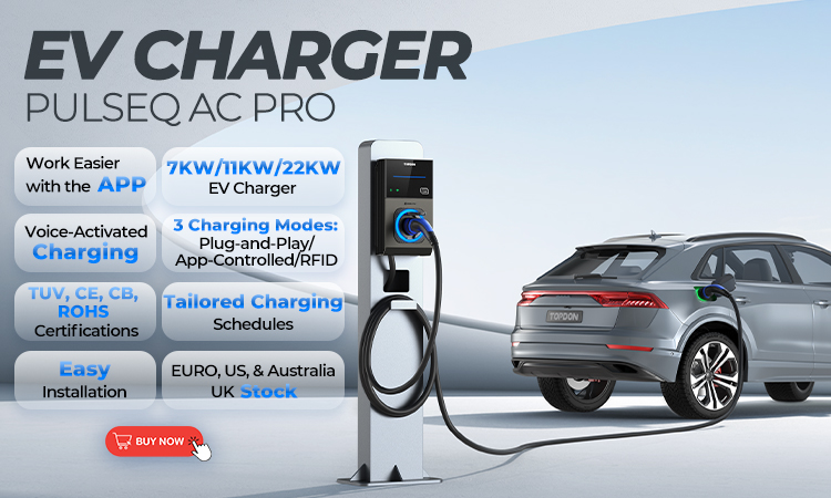 Topdon America Eu Uk Stock - Pulseq Ac Pro 22kw 7kw 11kw 3-phase Smart Ev Charger With App, High ...