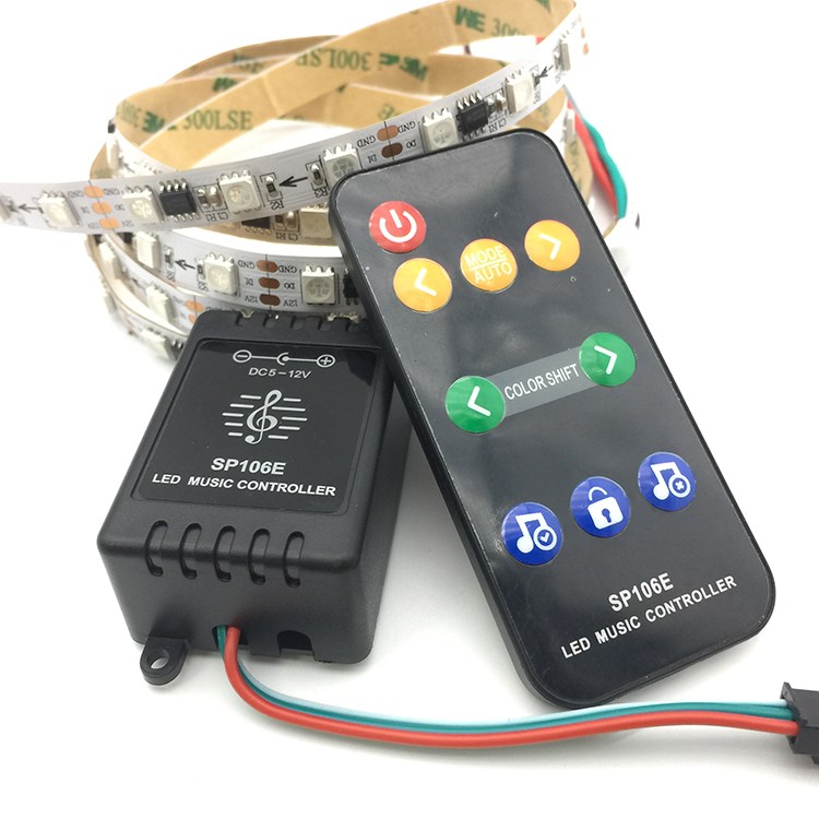 9 Keys Rf Remote Control Mini Music Led Controller 600 Pixels Sp106e, High Quality 9 Keys Rf ...