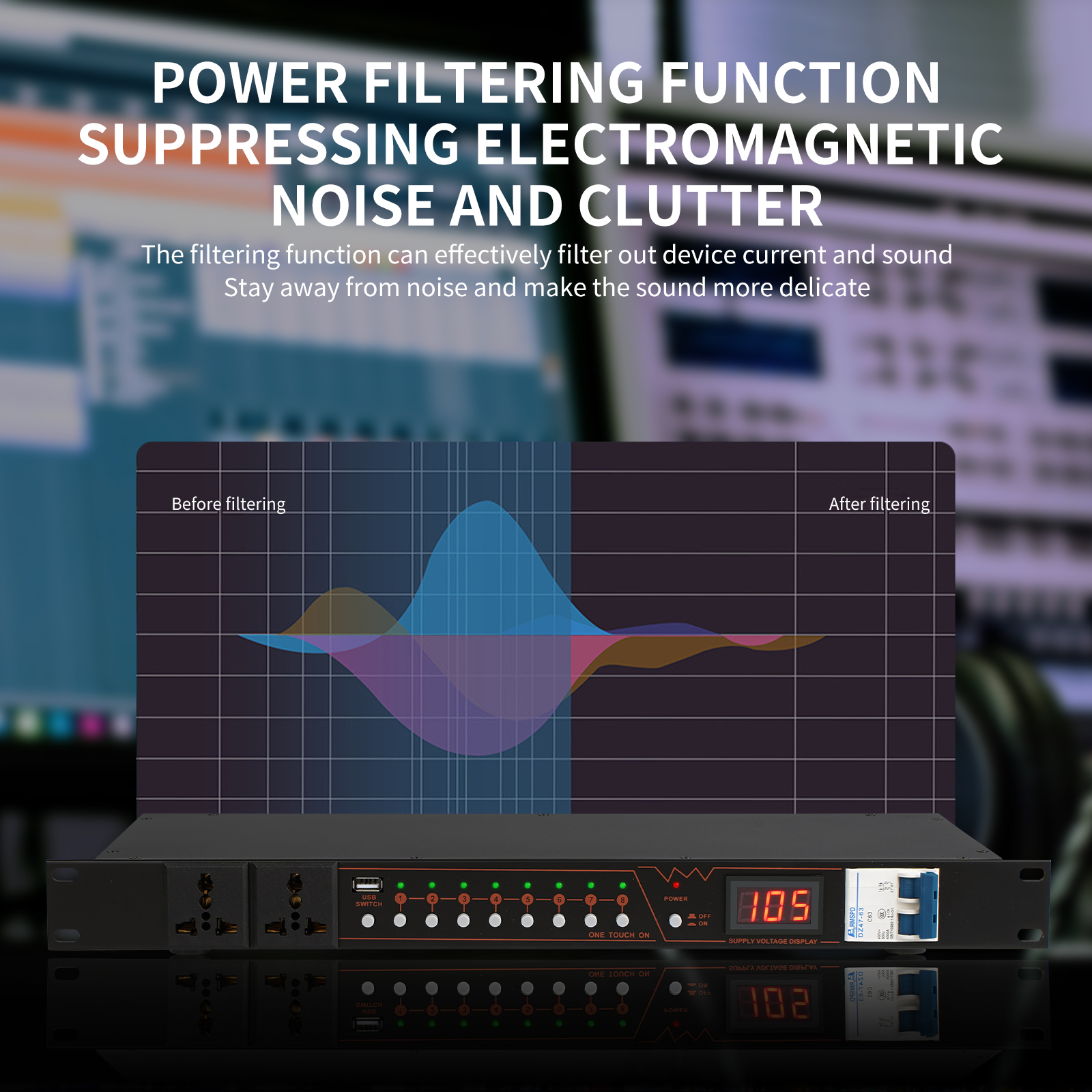 Xtuga Xr-728 Professional Power Sequencer With Surge Protection And Led Display, High Quality ...