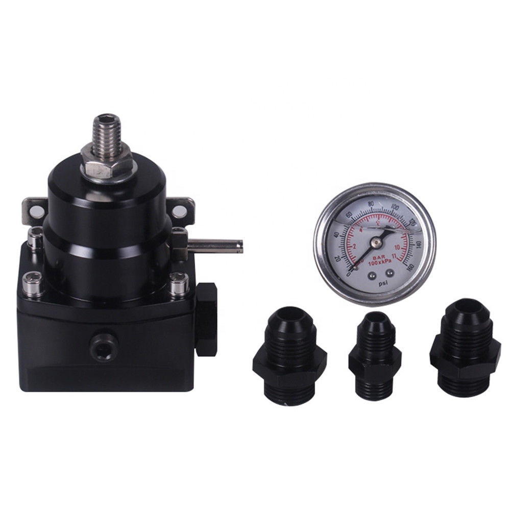 Aluminum Universal Adjustable Fuel Pressure Regulator With Gauge, High Quality Aluminum ...