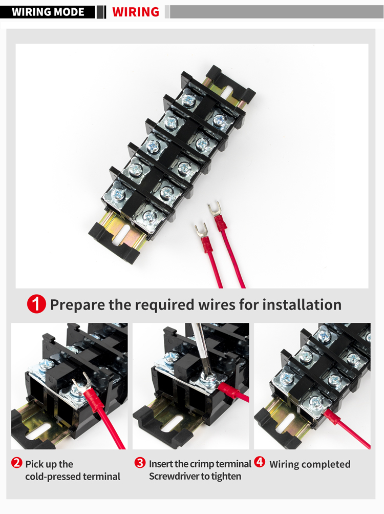 Din Rail Mounted Screw Terminal Block Busbar - Tbr-60, 50pcs/box, 60a, High Quality Din Rail ...