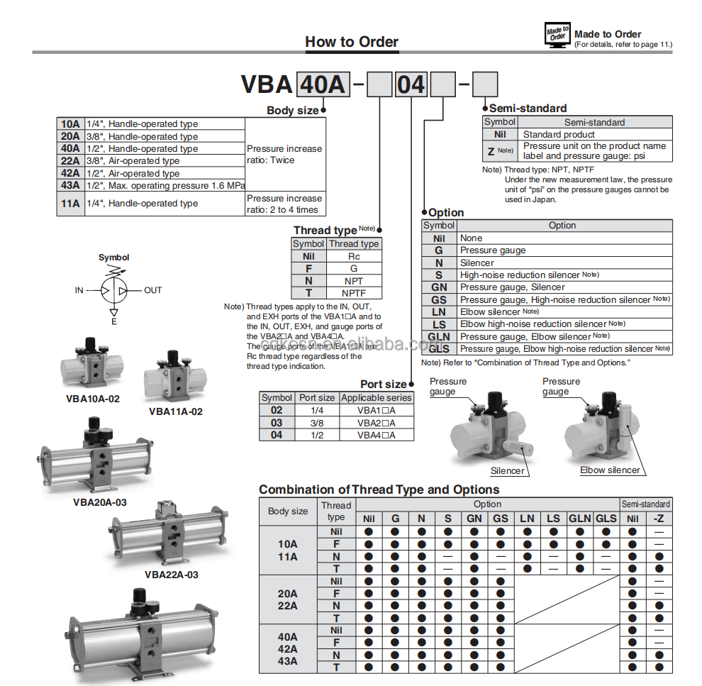 Original Japan Smc Pneumatic Booster Regulator For Air Tank Accessories - Vba Series (vba10a ...