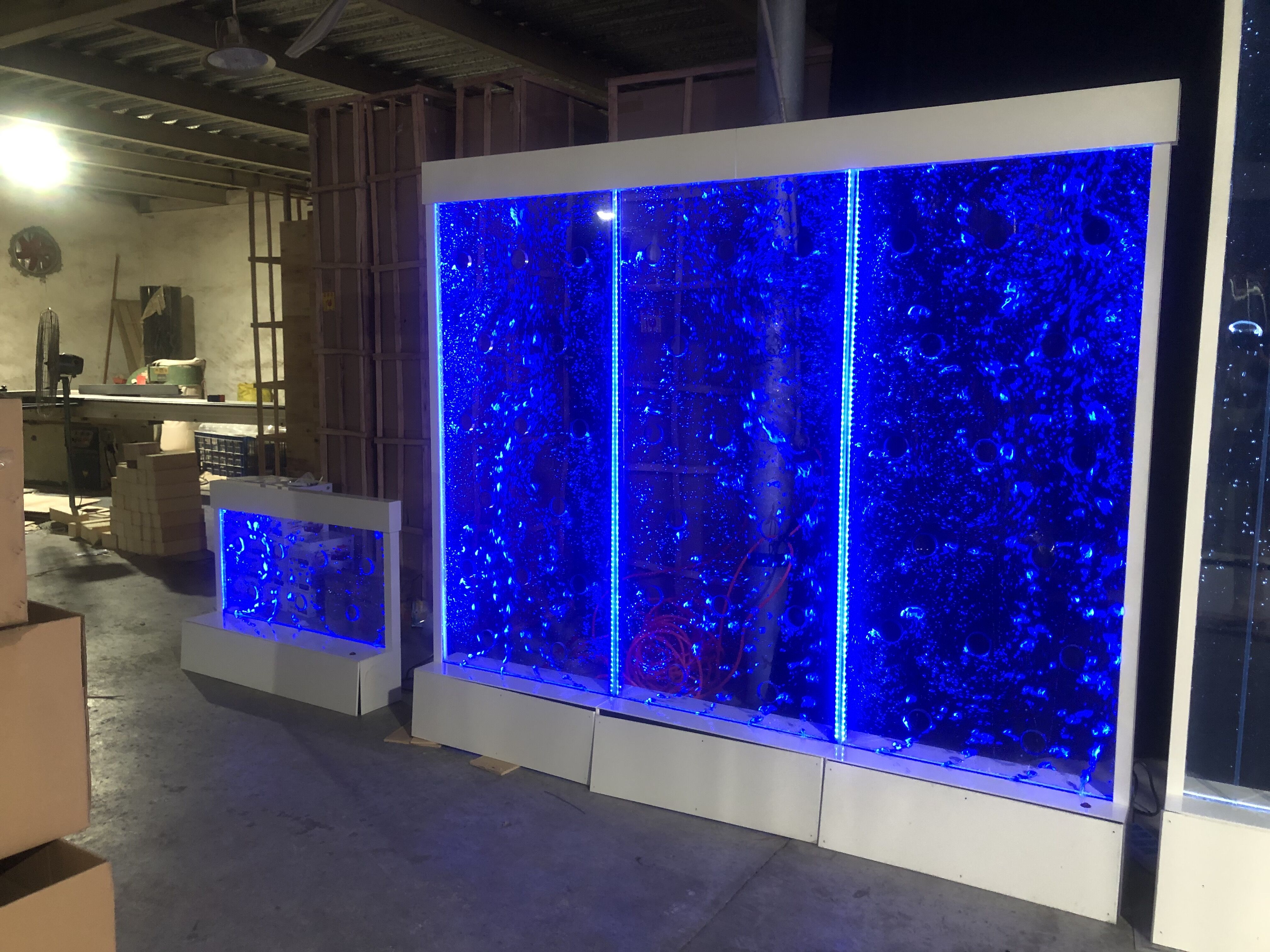 Modern Custom Office Lobby Design With Acrylic Led Variable Light Water Bubble Wall, High ...