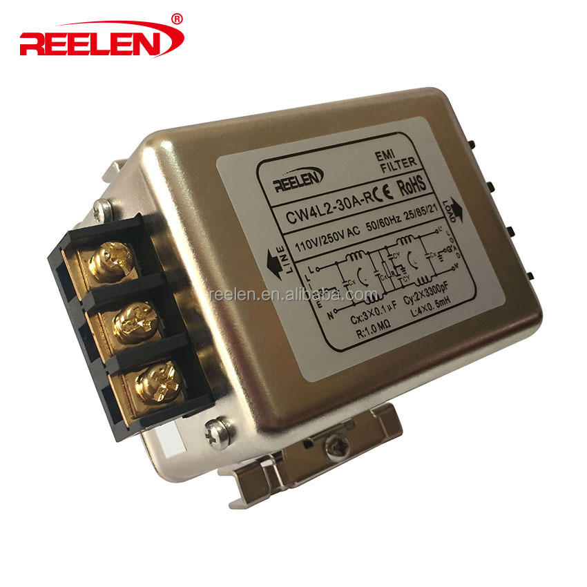 30a Double Pole Ac Emi Filter Cw4l2-30a-r Guide Rail Type, High Quality 30a Double Pole Ac Emi ...