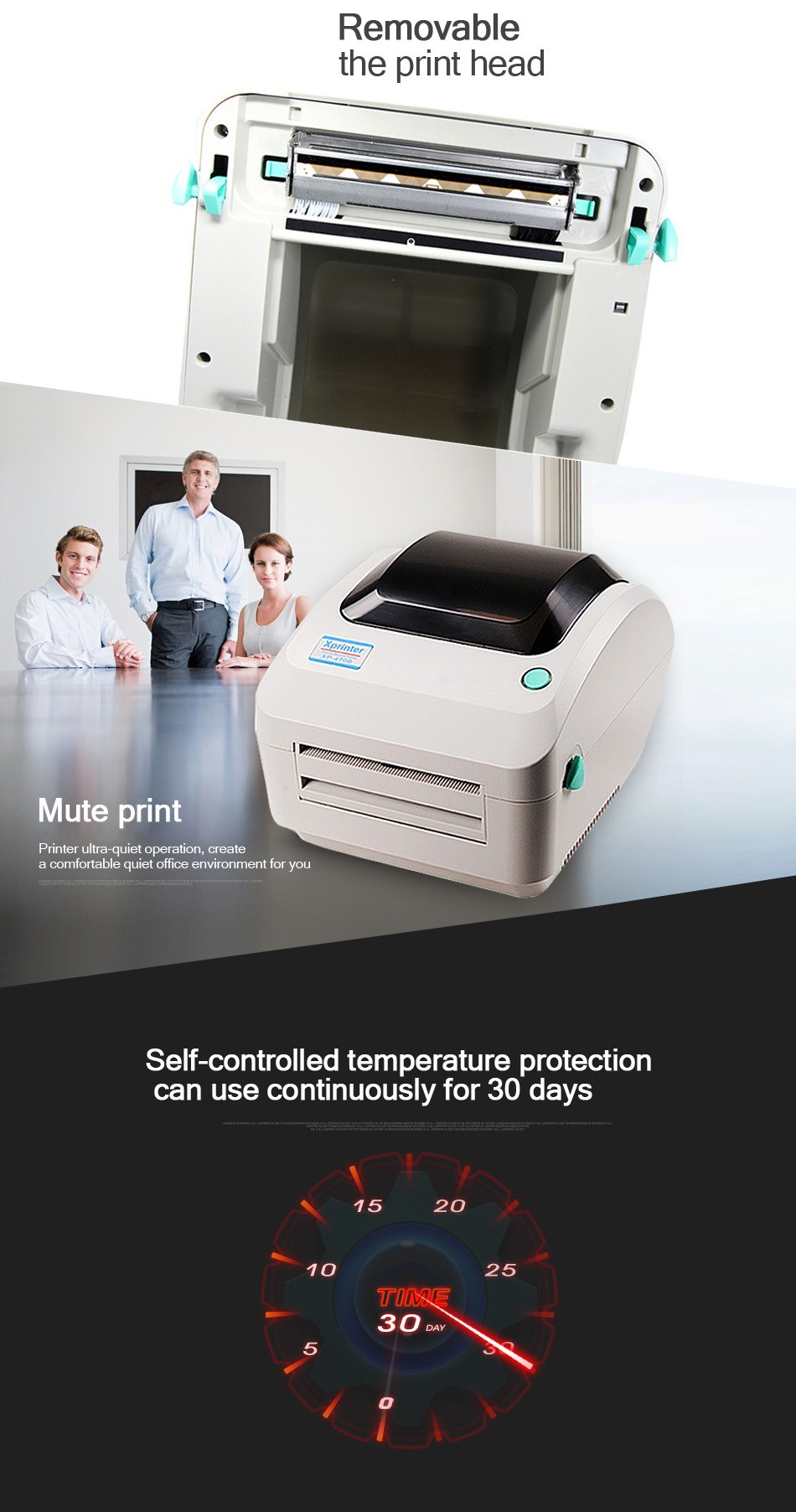 Xp-490b Direct Thermal Barcode Label Printer - 108mm Width For Shipping Labels, High Quality Xp ...