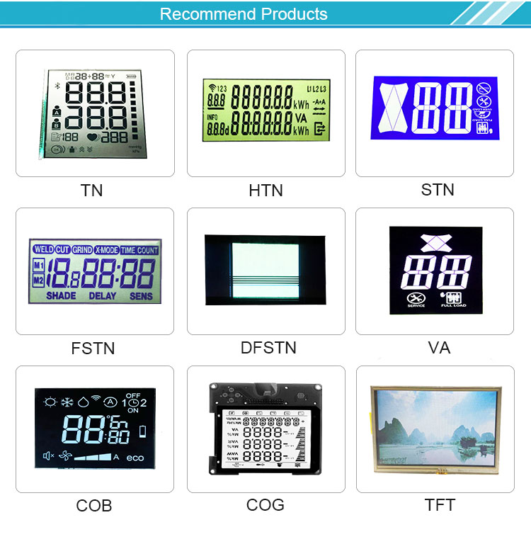 Iatf16949 Custom Cob Backlight Led Segment Stn Monochrome Lcd Display For Air Conditioner High