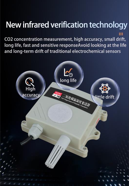 Rs485 Transmitter: 3 In 1 Co2 Temperature Humidity Sensor For Smart Agriculture And Industrial ...