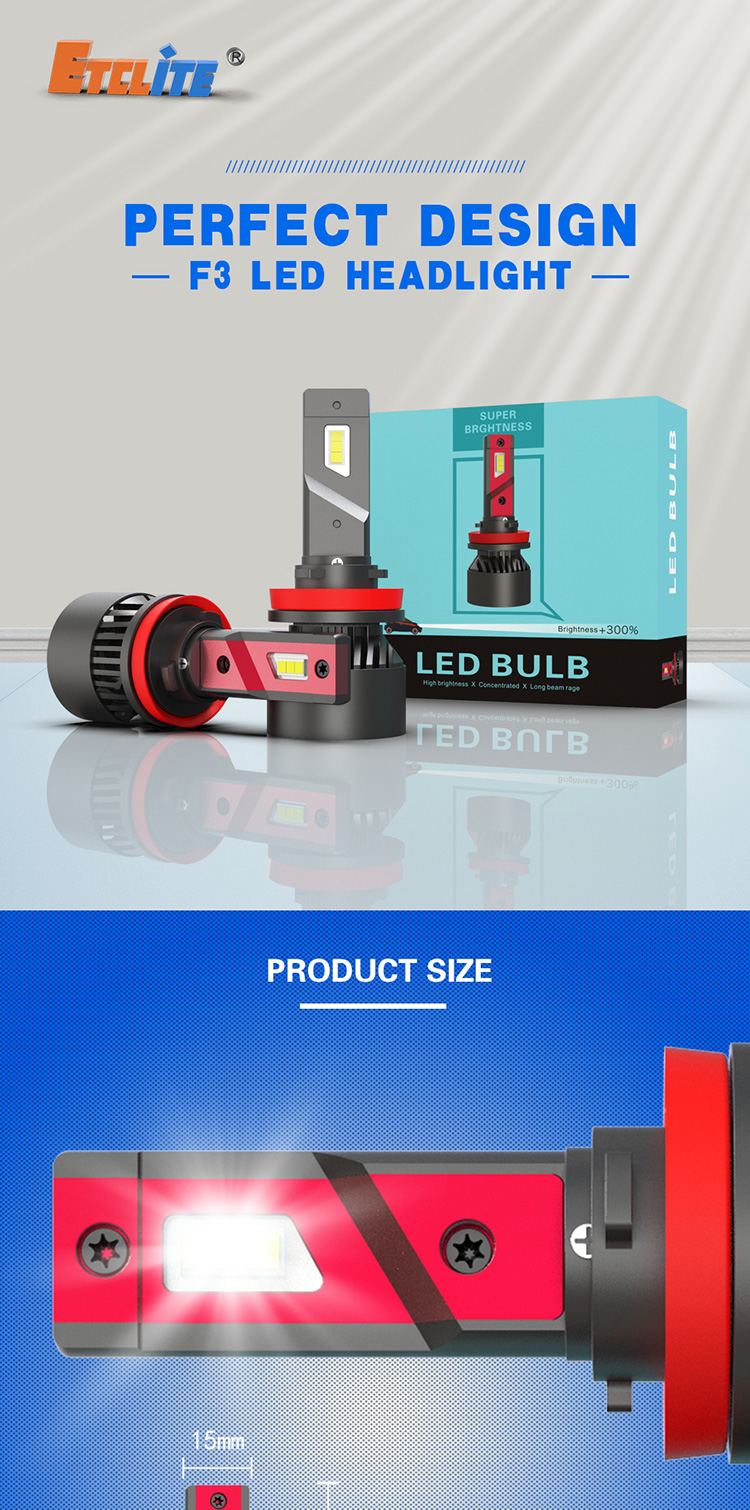 Etclite F3 Led Headlight 10000 Lumen H4 H1 H3 H7 H11, High Quality Etclite F3 Led Headlight ...