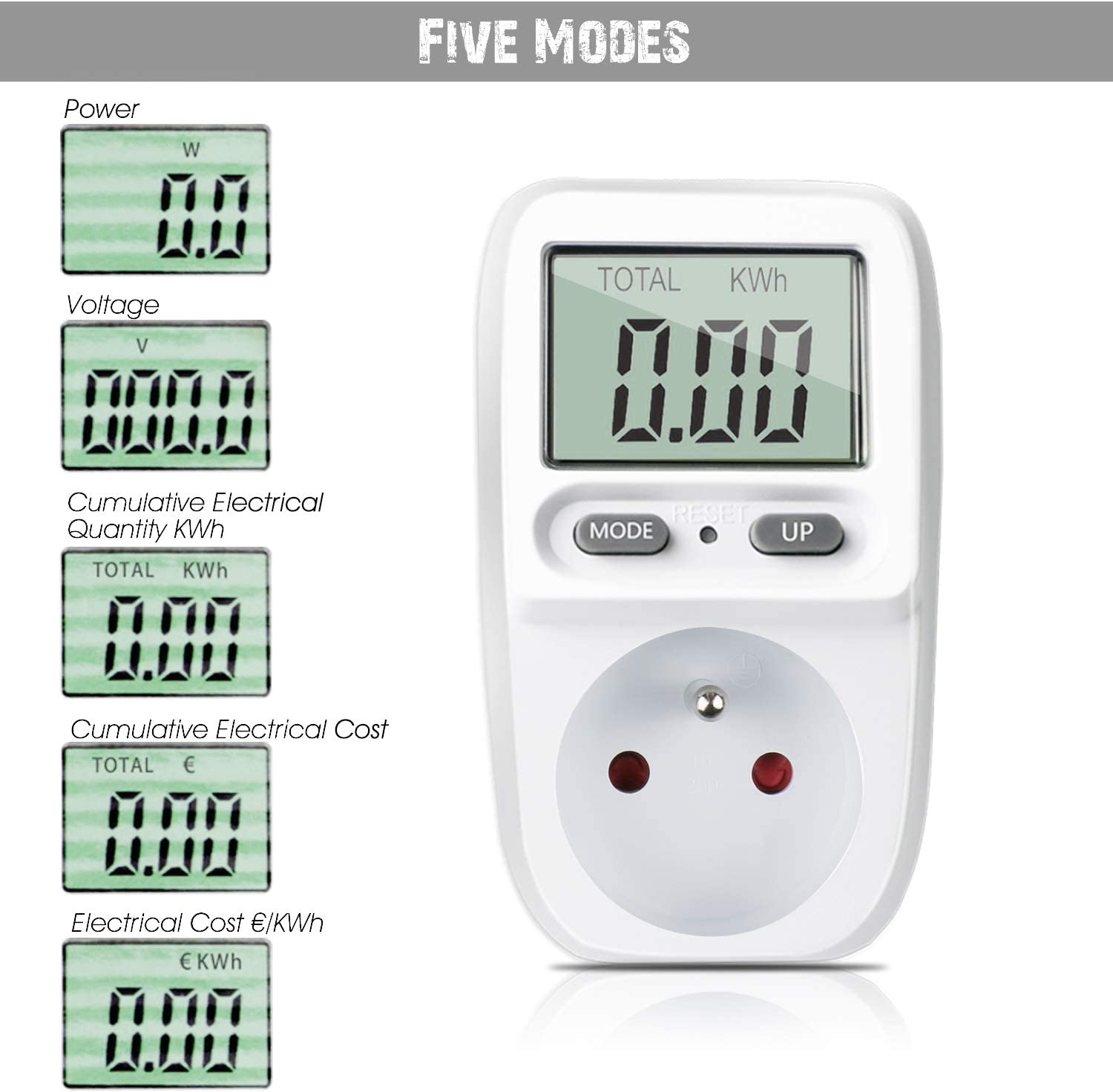 Mite French Smart Power Socket Plug With Lcd Digital Energy Meter And Power Consumption Control ...