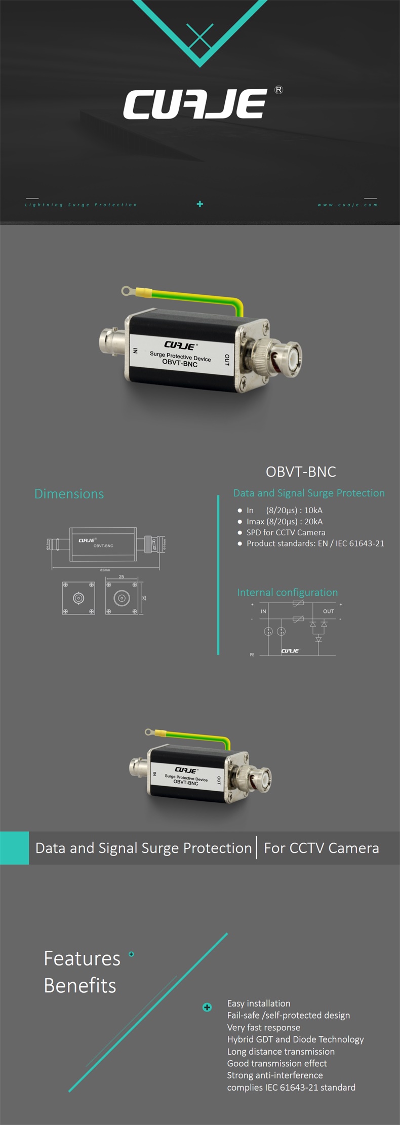 Bnc Connector Surge Protector For Cctv And Security Cameras, High Quality Bnc Connector Surge ...