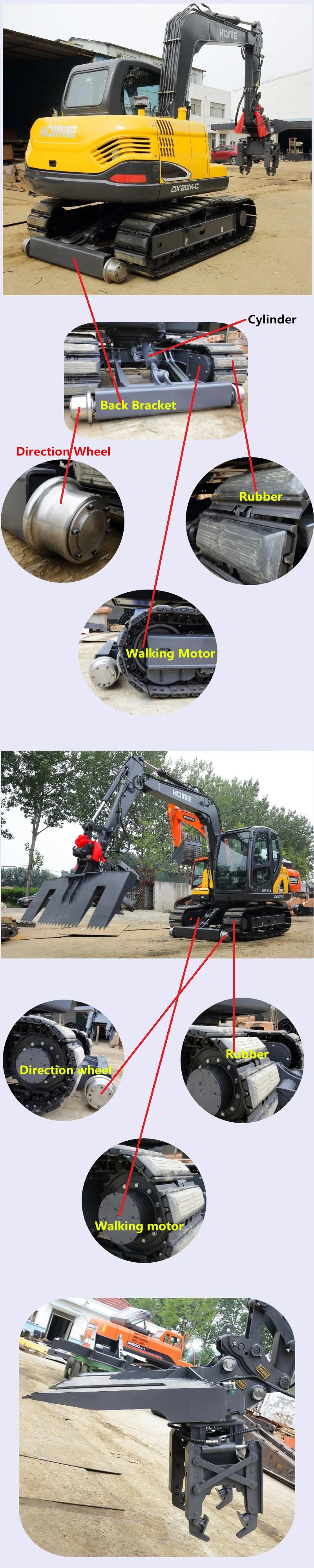 7.5t Excavator Mounted Sleeper Changer Attachment Machine, High Quality 7.5t Excavator Mounted ...