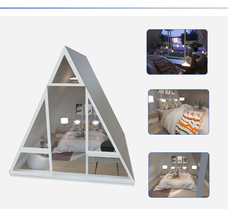 Tiny Homes Outdoor Resort: Prefab Triangle Steel Structure Extendable Small A-frame Cabin For ...