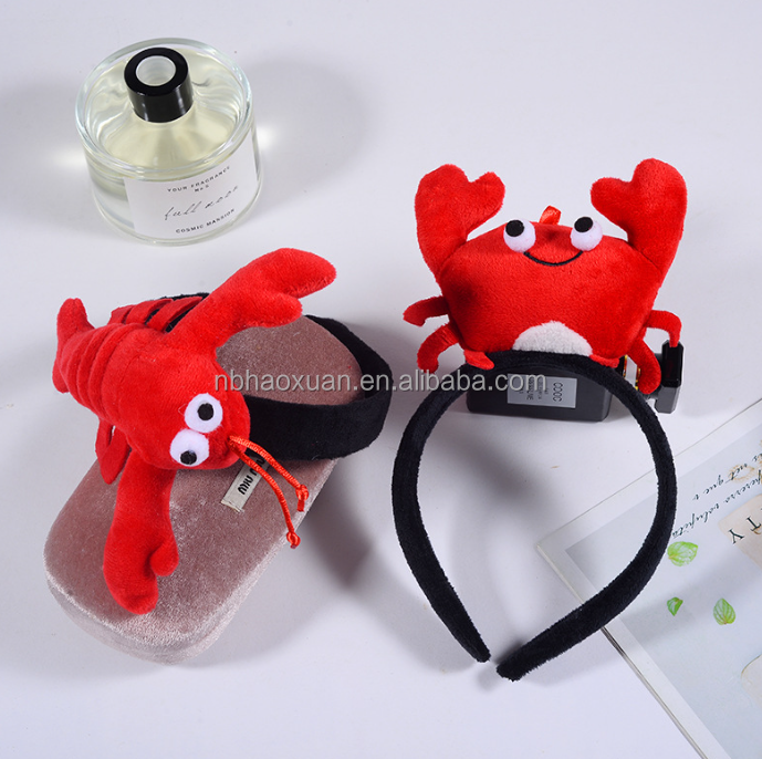 Red Crab Headband: Cute Cartoon Plush Headdress & Hair Accessories For ...