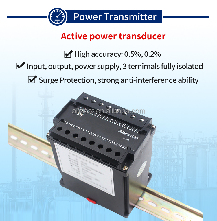 3 Phase Power Transducer Active 5a/100v 4-20ma Rs485 Output Isolated Transmitter, High Quality 3 ...