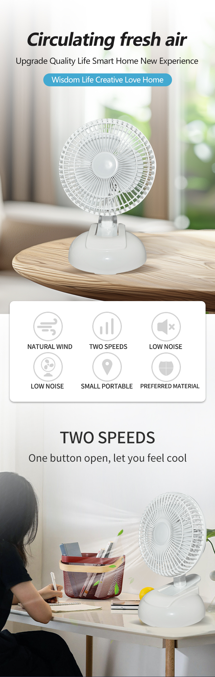 New Design Professional Multipurpose Table Fan With 2 Speeds And 6 Inch Folding, High Quality ...