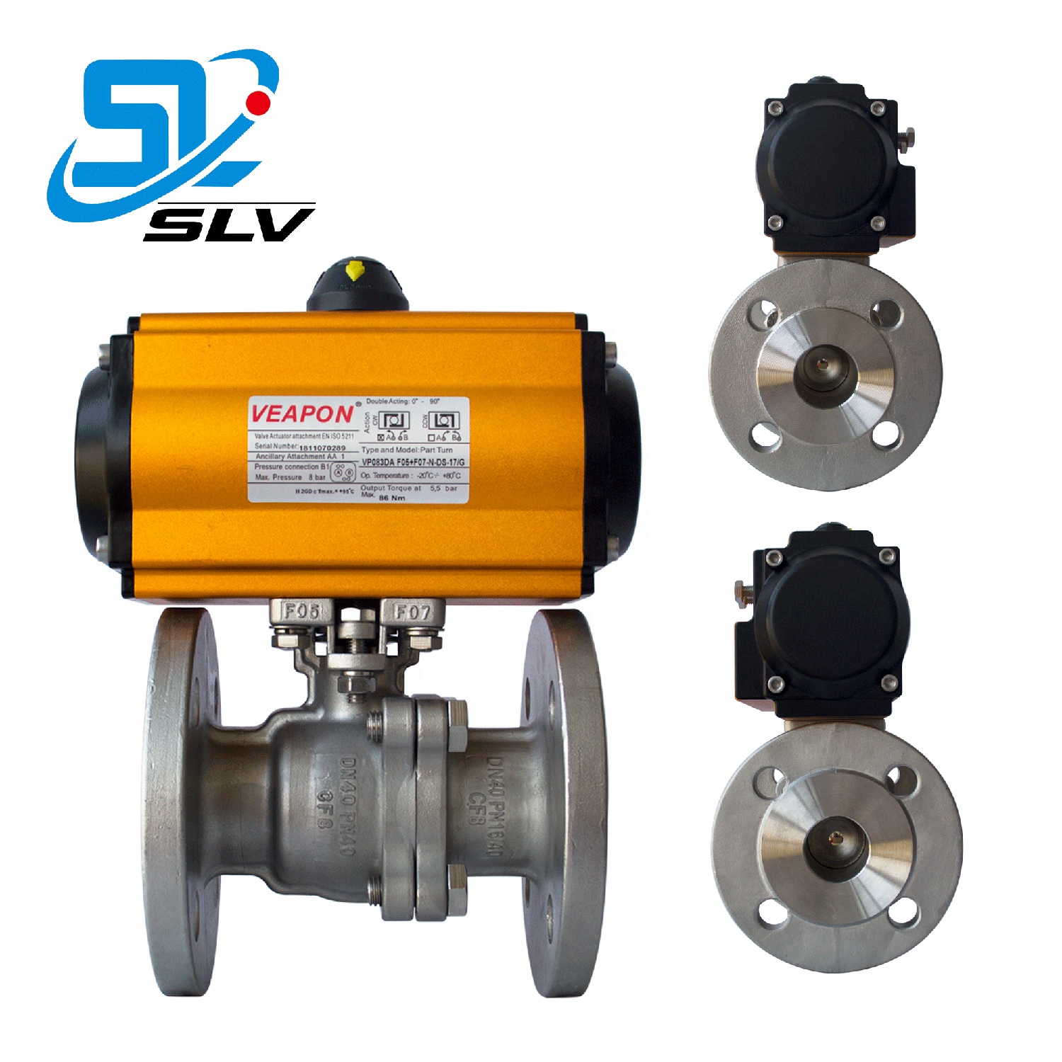 Wearable Sus304 Sus316 Sus316l Wcb Pneumatic Flanged Ball Valve, High Quality Wearable Sus304 ...