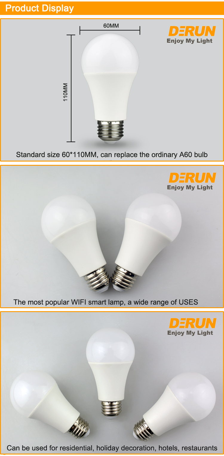 Tuya Wifi No Hub Required A60 Led Rgb Bulb - Globe 2700k 6w 9w 2835 Smd E27 E26 85v-265v, High ...