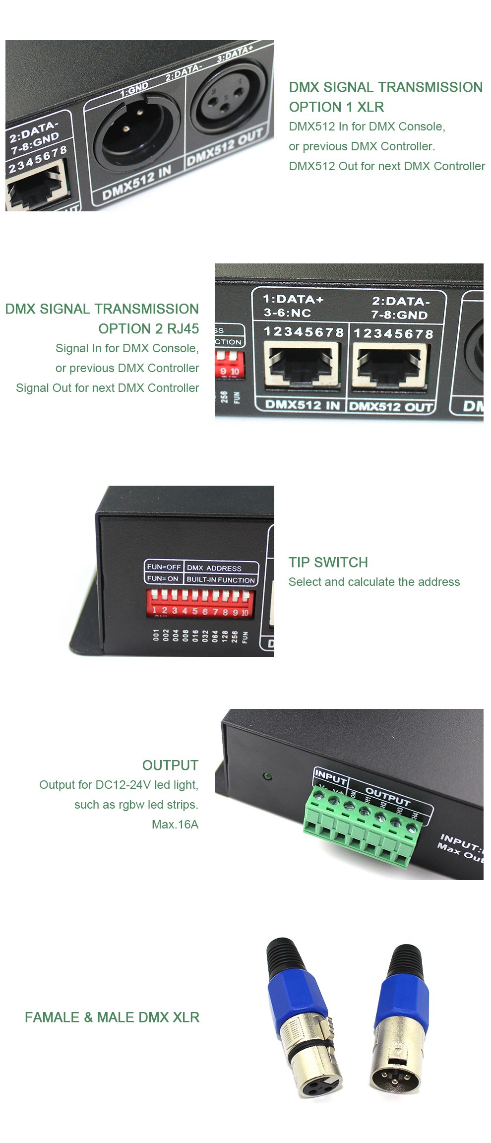 4 Channel Dmx512 Pwm Control Signal Decoder For Rgbw Led Strip Light (dc12v/24v), High Quality 4 ...