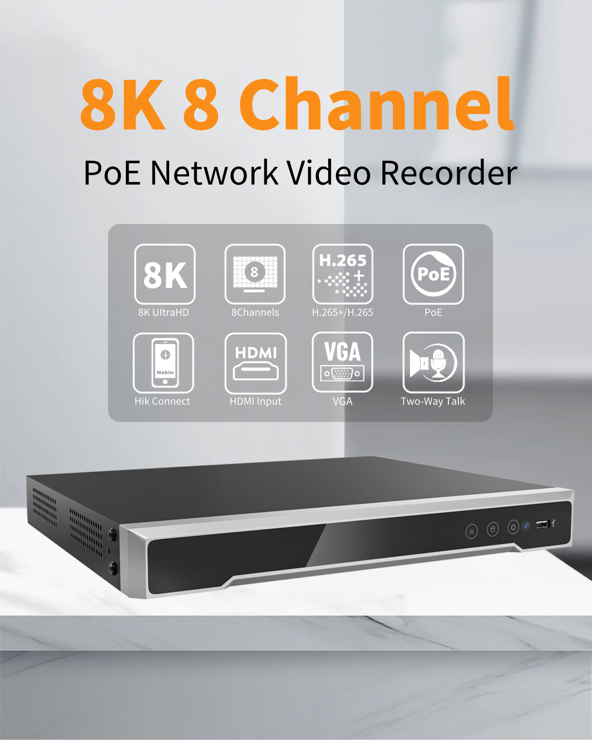 Hikvision 8mp 8-channel 4k Nvr Ds-7608ni-m2/8p - Poe Powered Ip Security Surveillance Recorder ...