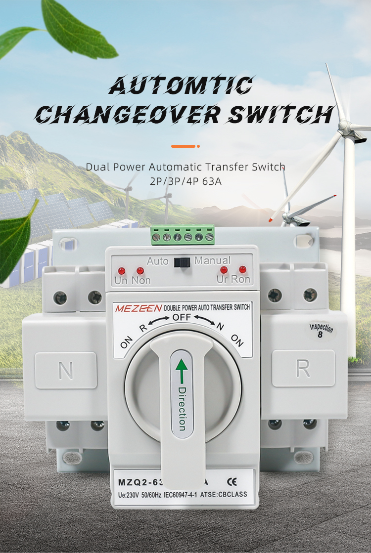 Mezeen Electric 63a Automatic Transfer Switch Controller Ats Dual Power Changeover Switch, High ...
