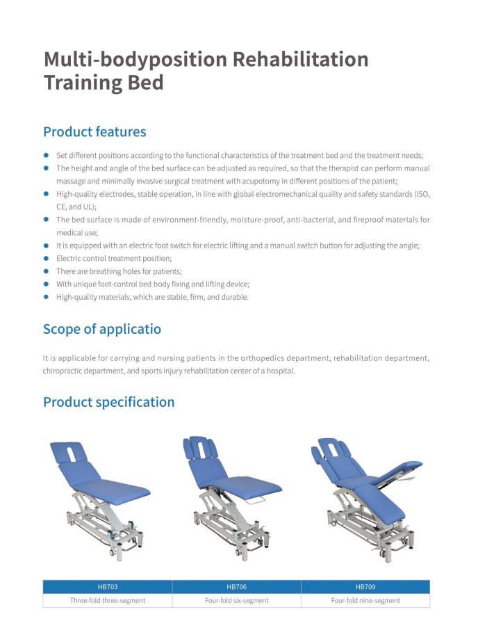 Electric Adjustable Multi-position Medical Bed Training, High Quality Electric Adjustable Multi ...