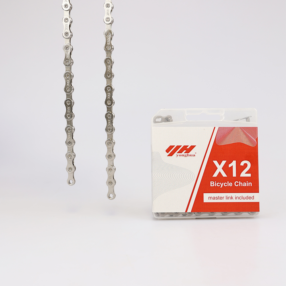 Silver Steel 12 Speed Bike Chain - 116 Links, Missing Link Included, 1/2\" X 11/128\, High ...