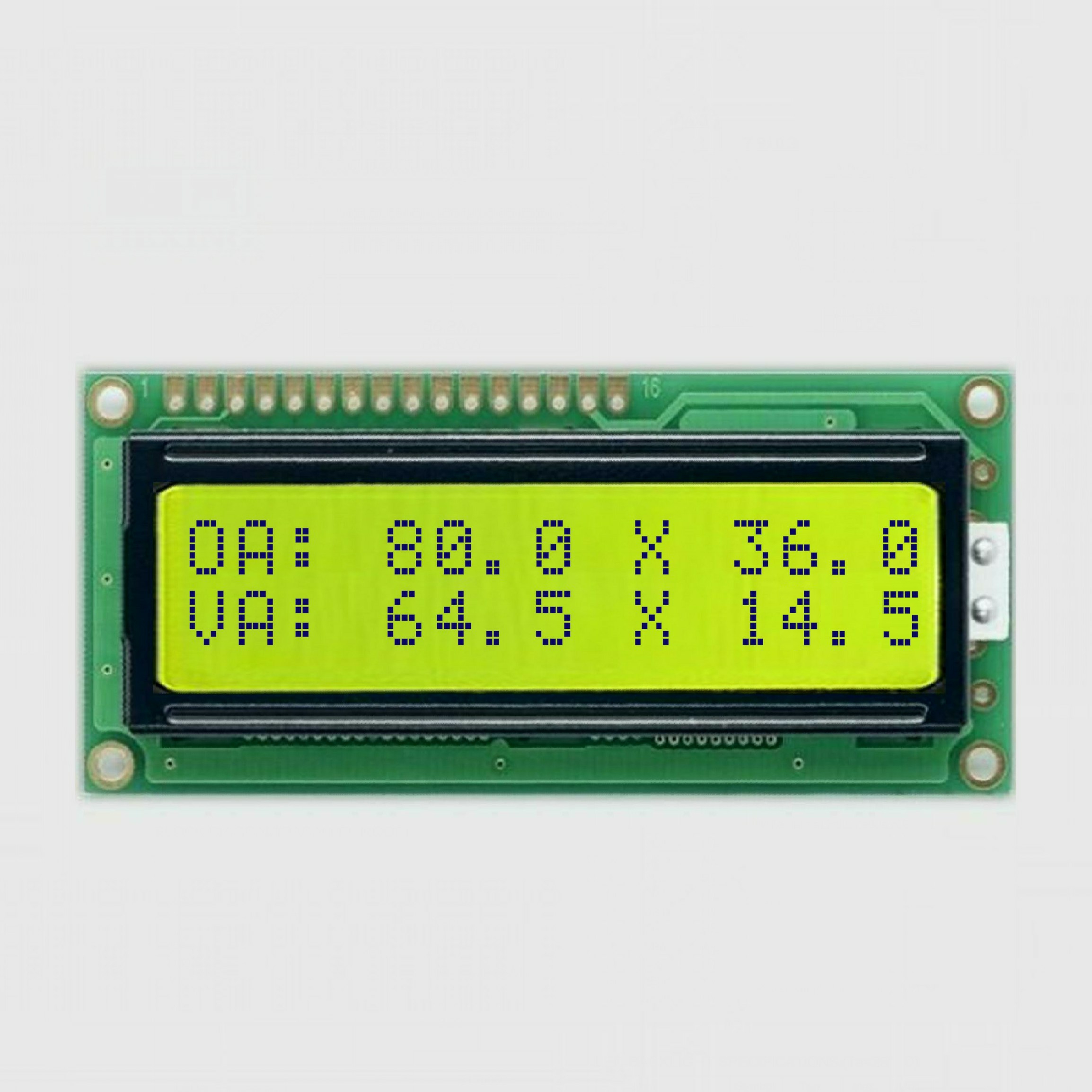16x2 Character Lcd Display Module With Stn Yellow Green Screen And Hd44780 Controller - 5v Power ...
