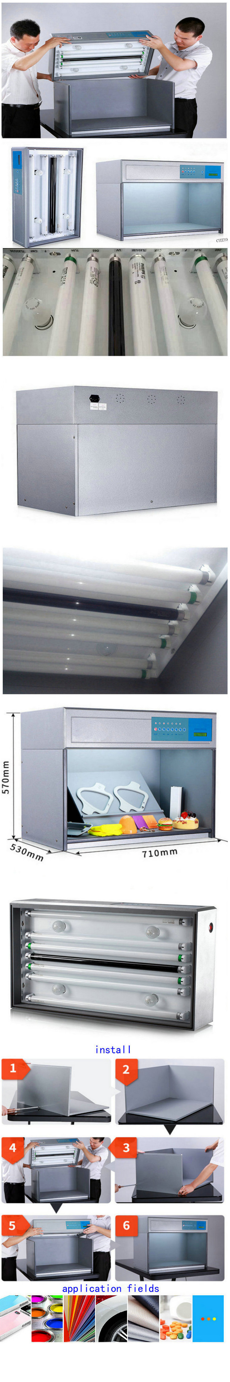 Light Box Assessment Cabinet For Textile Color Proofing: D65 Tl84 Cwf Fuv Tl83, High Quality ...