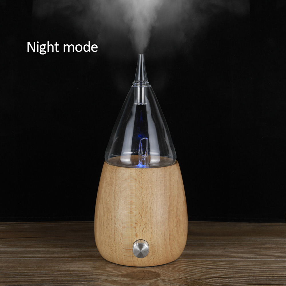 Waterless Glass Nebulizing Diffuser: Real Wood Base, 30ml Essential Oil, Aromatherapy Home Spa ...