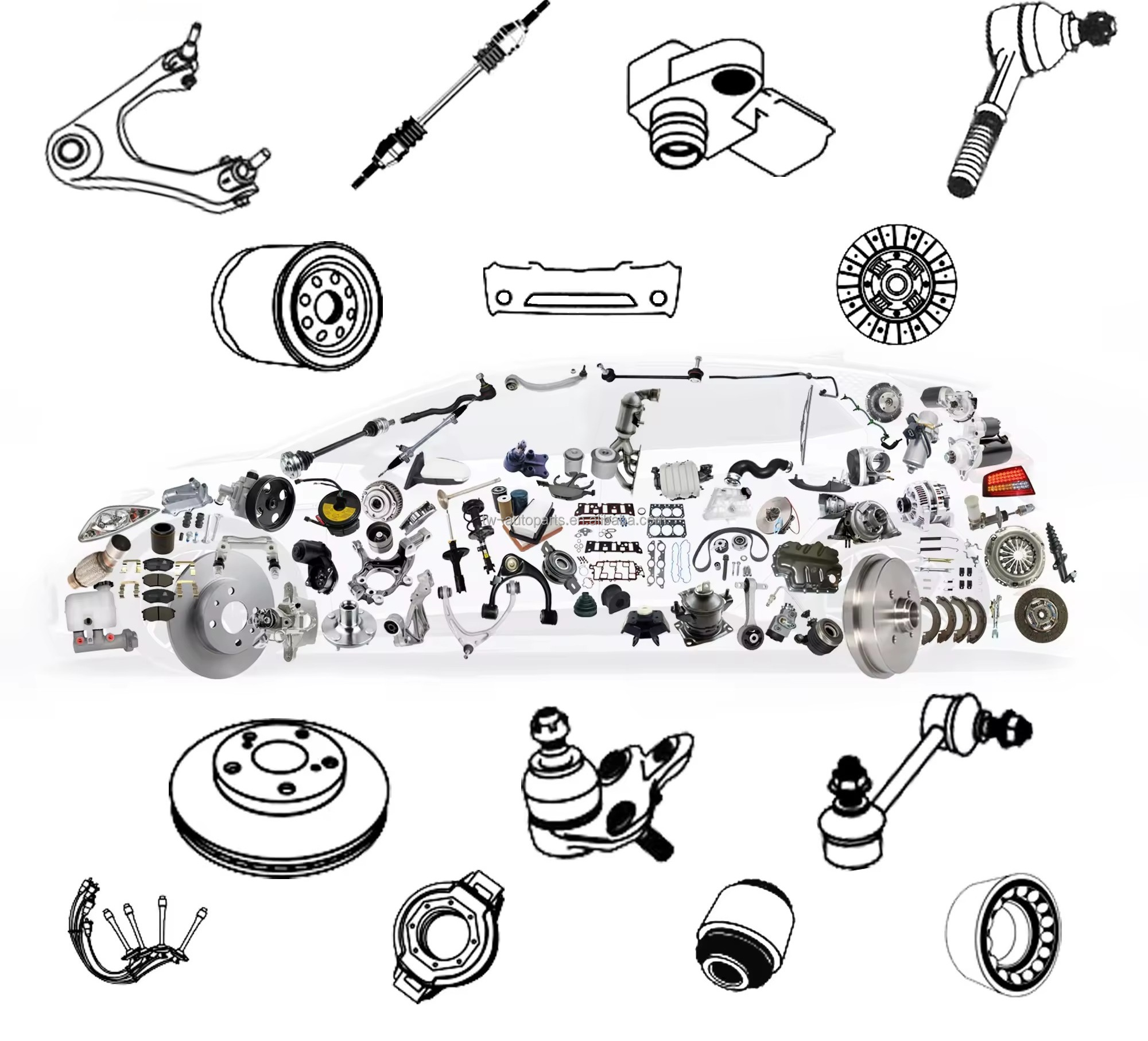 Auto Radiator Fan Cooling Assembly 1 137 328 353 7l0 959 455g For Vw Touareg Audi Q7 Cayenne ...