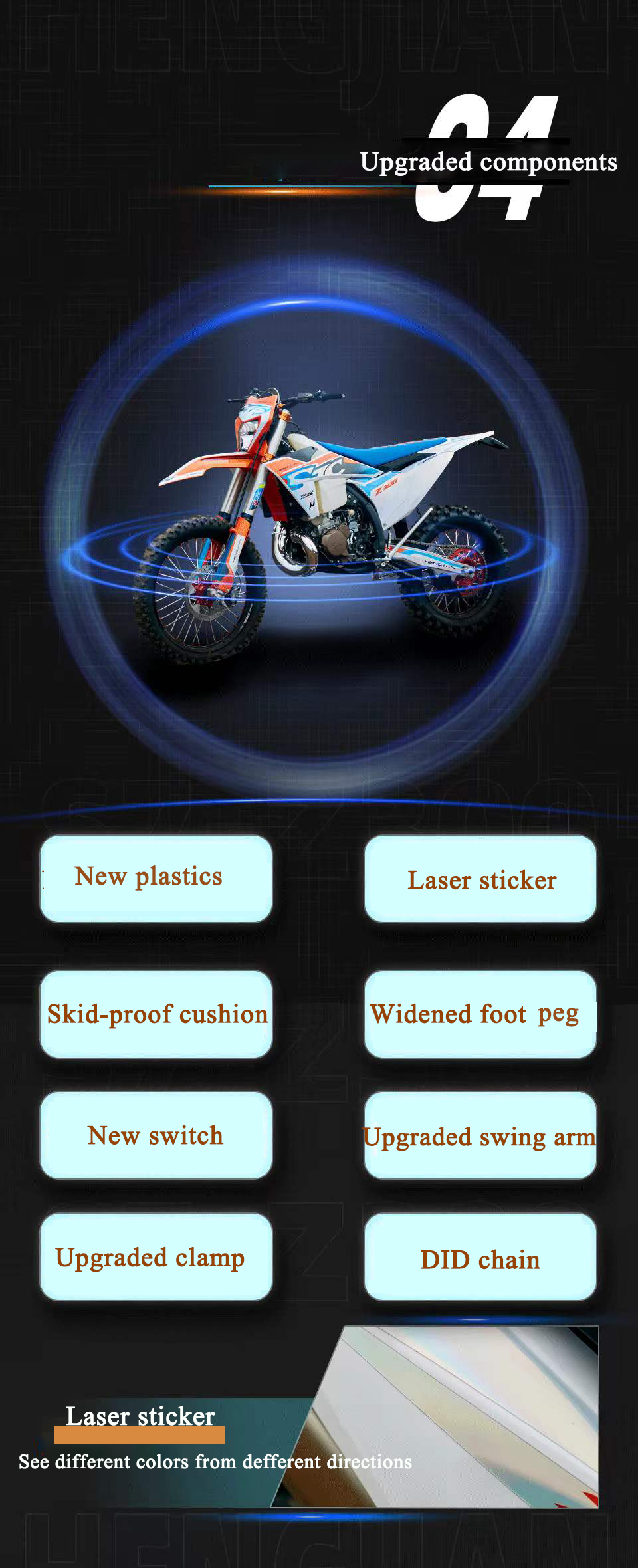 Hengjian 2024 S7 Z300 300cc 2 Stroke Enduro Dirt Bike, High Quality Hengjian 2024 S7 Z300 300cc ...