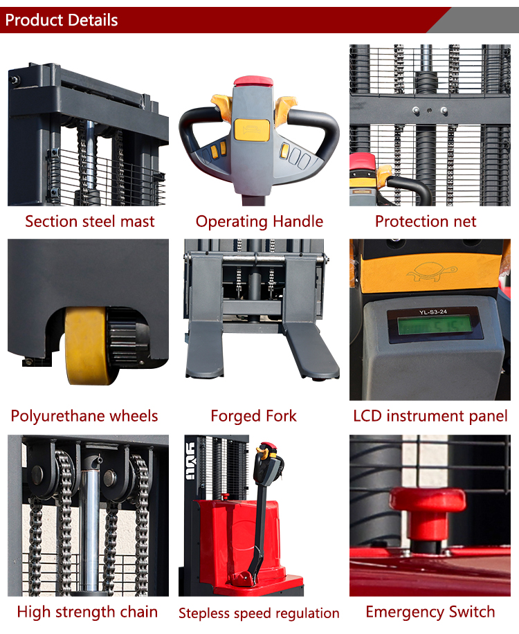 Yuli New Electric Stacker - 1.5 Ton 3 Meter Stacking Forklift For Sale, High Quality Yuli New ...