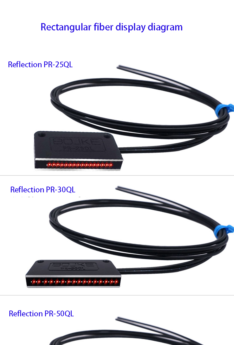 Fiber Optic Sensor Rectangular Grating Light Curtain Reflection Pr Pt25 30 35 40 50 70 100 Ql ...