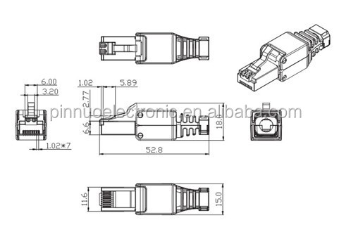 Rj45 Cat5e Connector Tool-free Easy Installation Rj45 Crystal Head For Cat 5e Utp Network Cable ...