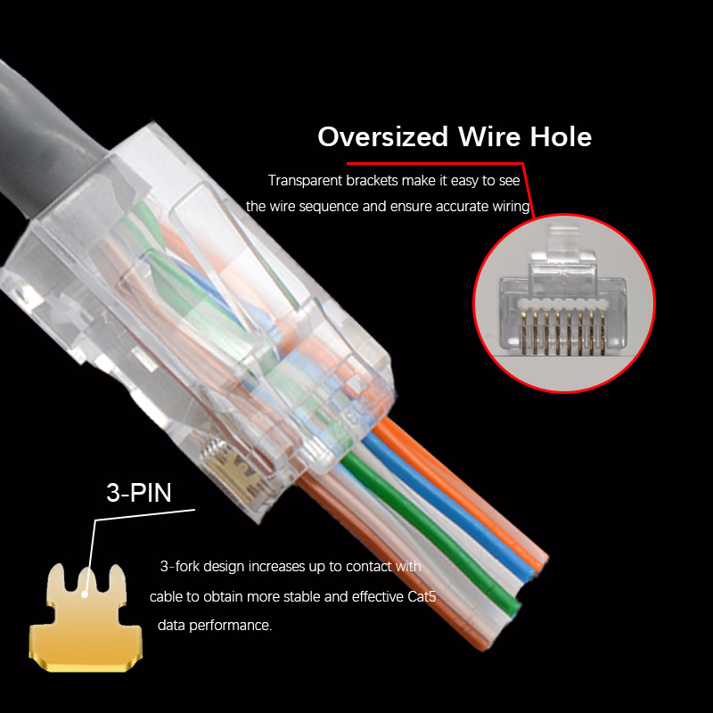 Ethernet Stp Ftp Cat5e Cat6 Cat7 Pass-through Rj45 Connectors, High Quality Ethernet Stp Ftp ...