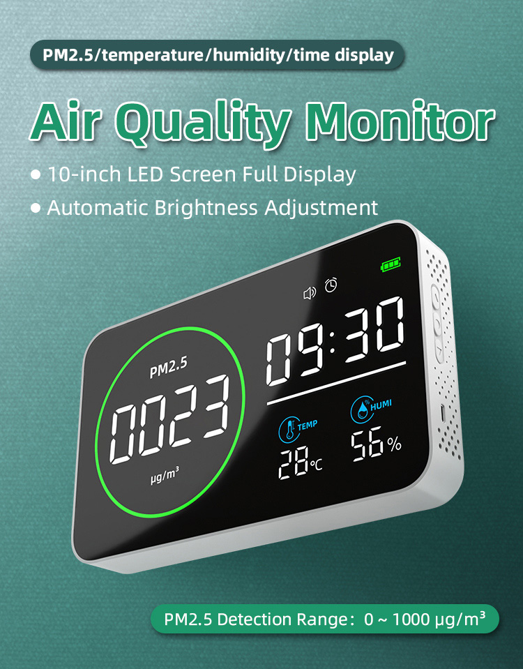 Indoor Digital Air Quality Detector Pm2.5 Pm1.0 Pm10 Meter Monitor, High Quality Indoor Digital ...