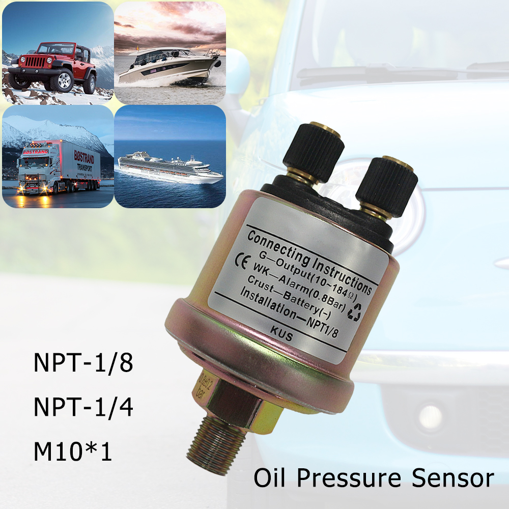 Universal Kus Mechanical Oil Pressure Sensor With Npt And M10 Threads For 5bar/10bar/80psi ...