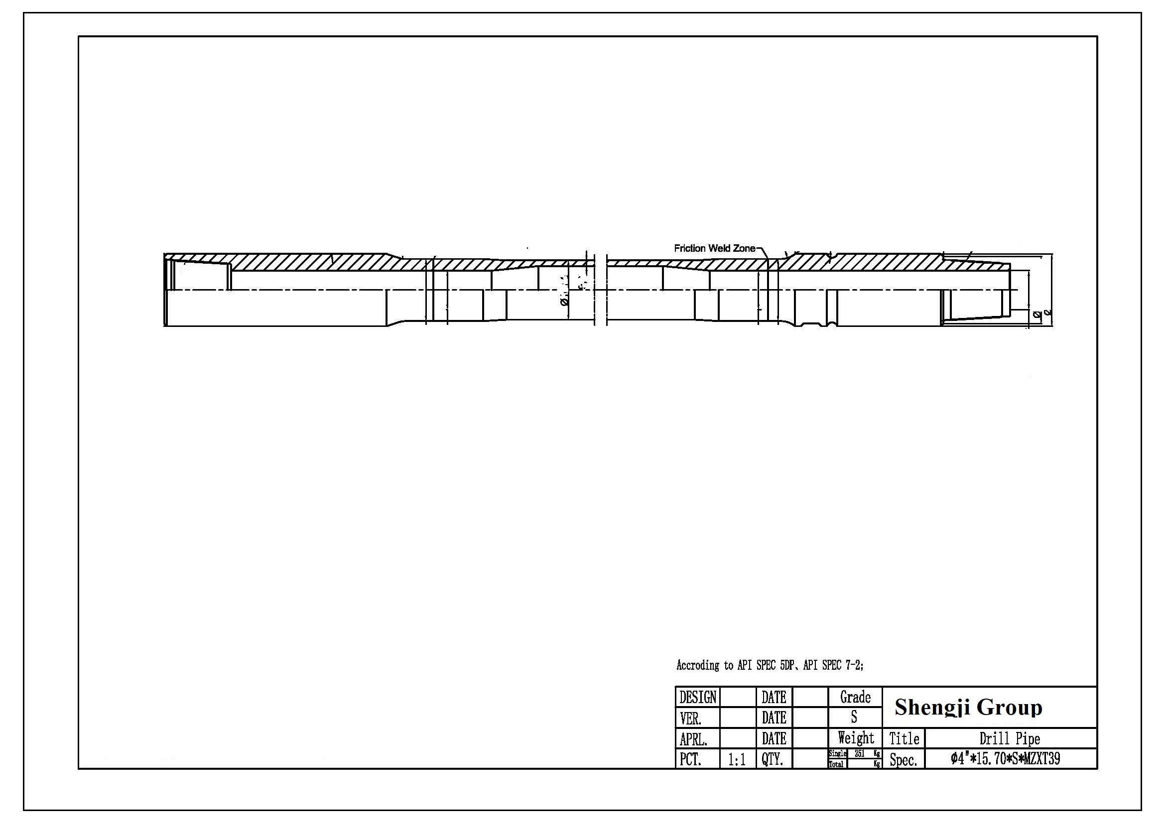 Shengji Drill Pipe With Hb And Inner Anticorrosive Api 5dp All Sizes, High Quality Shengji Drill ...