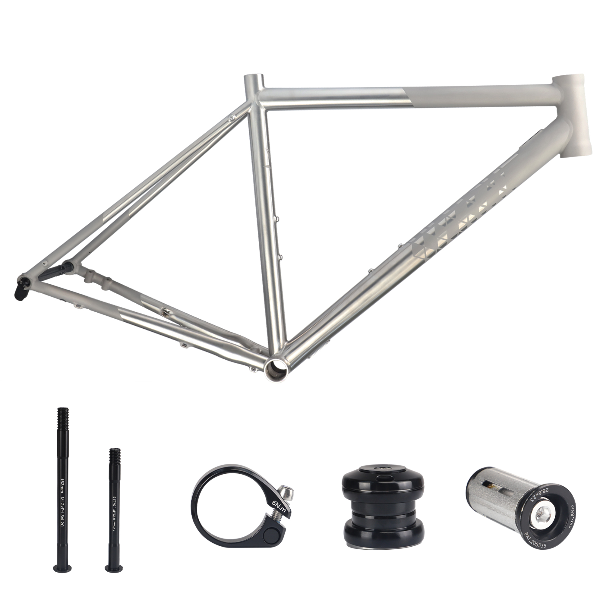 Zukka Ultra Light Titanium Alloy 700c Road Bike Frame Set With Carbon Fork And Thru Axle, High ...
