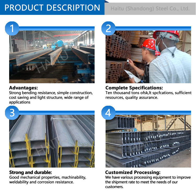 Q355b Ss400 Stainless Steel H Beams And Q345 Lightweight Galvanized Structural I Beam Dimensions ...