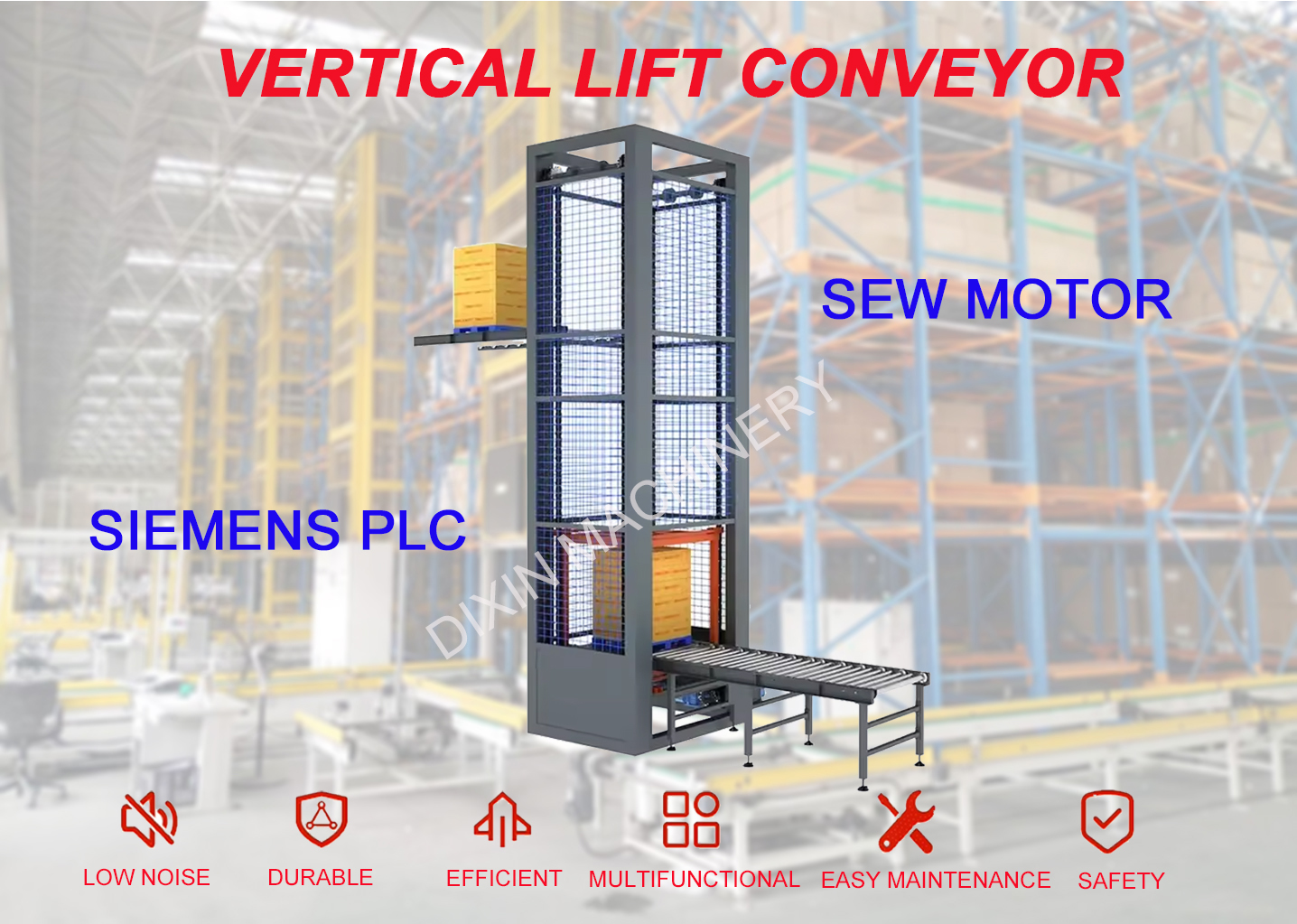 Vertical Reciprocating Carton Tote Conveyor Lifter For Warehouse Cargo Elevator Hoist, High ...