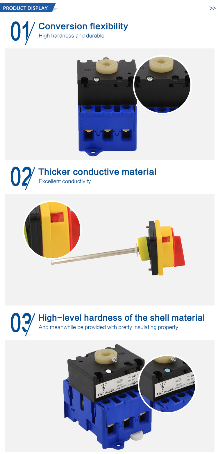 Yztw Twd11-32a 3p Safety Disconnect Switch With Door Interlock And Padlock, Din-rail Mounting ...
