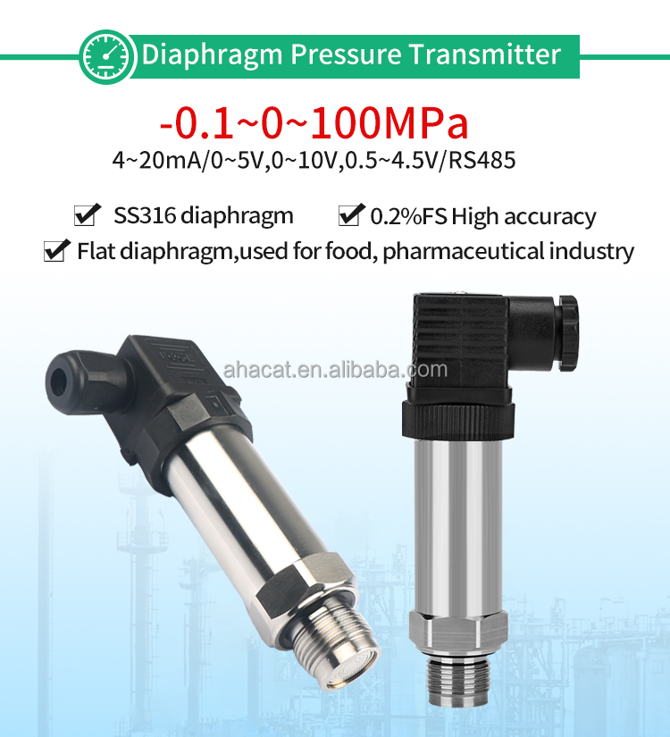 Factory Direct Sanitary Pressure Transducer For Food And Beverage Sensors (4-20ma 0-10v), High ...