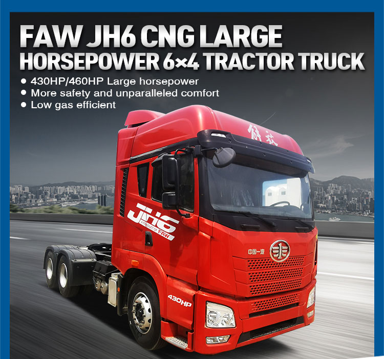 6x4 Cng Tractor Head Truck: Faw Jh6 430hp/460hp For Africa, High Quality 6x4 Cng Tractor Head ...