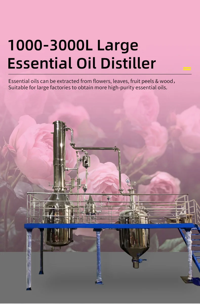 3000l Industrial Herbrose Essential Oil Steam Distiller Distillation Extracting Making Machinery ...
