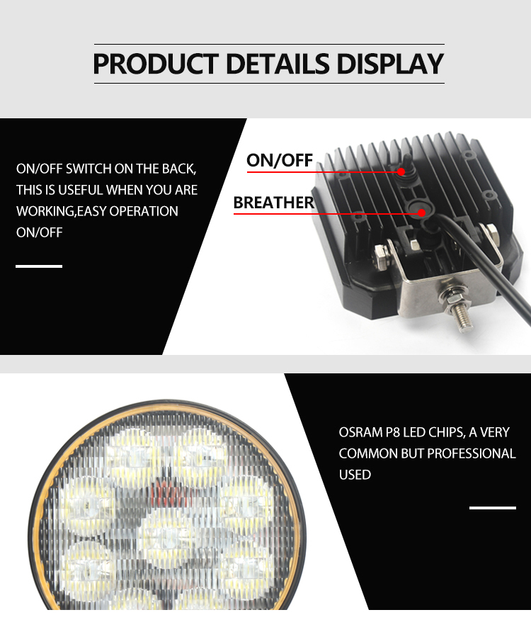 켜기끄기 스위치가 있는 정사각형 Led 작업등 의 고품질 켜기끄기 스위치가 있는 정사각형 Led 작업등