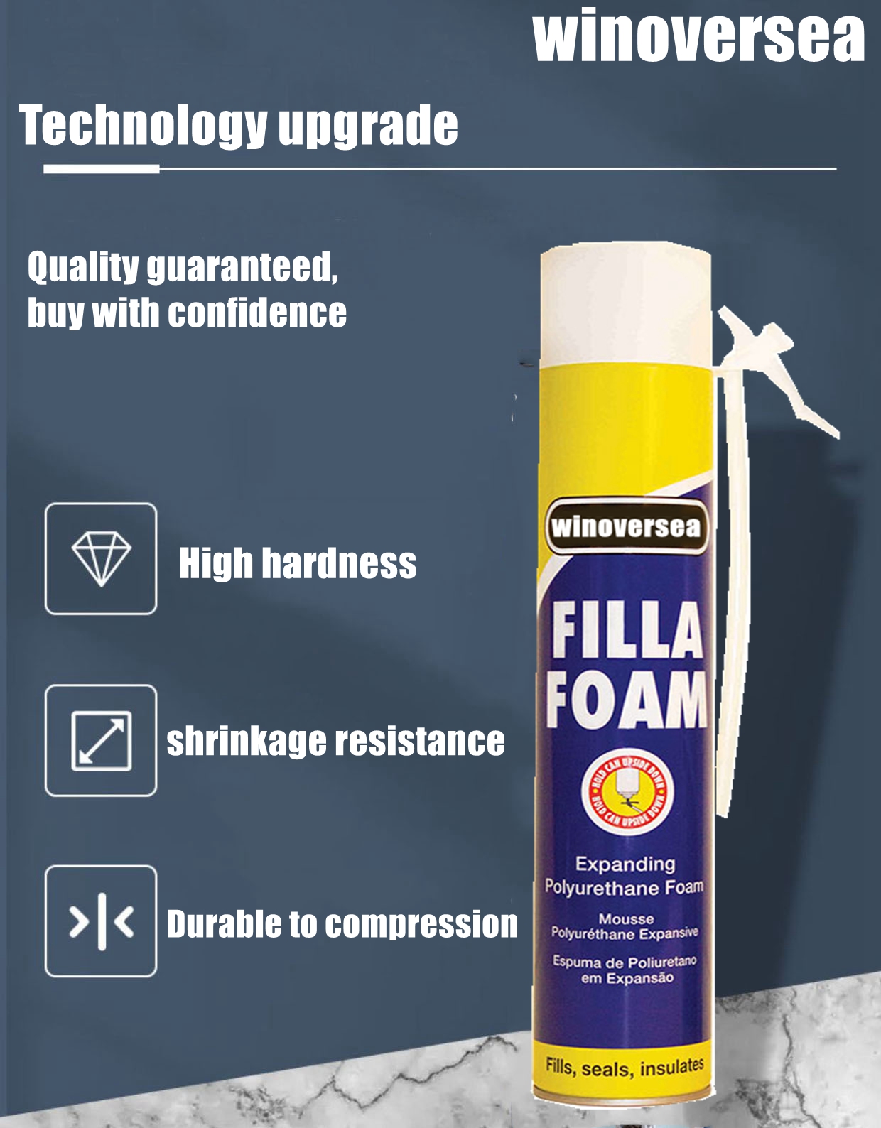 750ml Pu Polyurethane Foam - Expanding Insulation Spray For Gap Filling, High Quality 750ml Pu ...