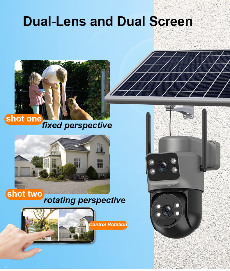 Eseecloud Solar 4k 4g Sim 8mp Dual Lens Wireless Wifi Security Camera With Pir Mobile Detection ...