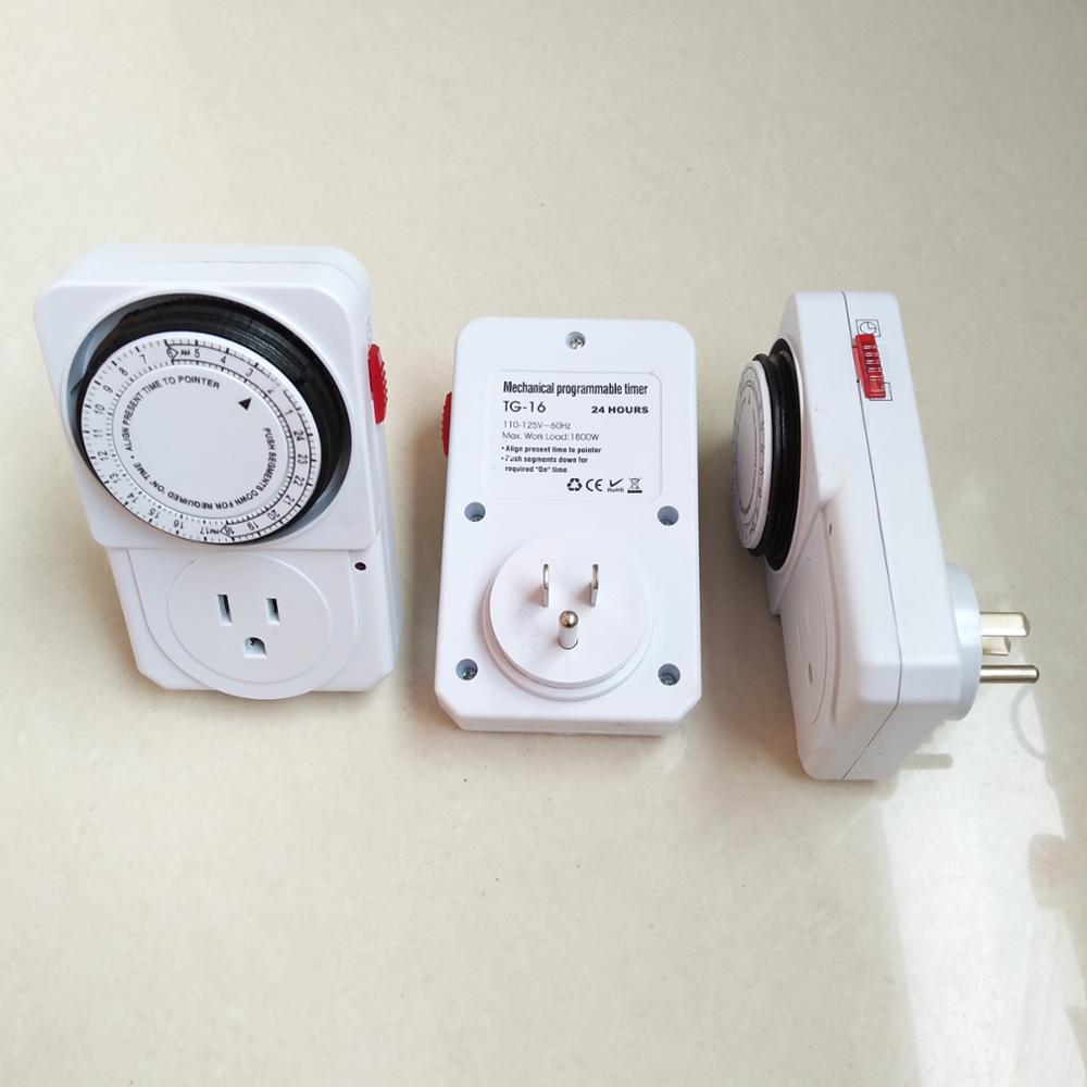 24-hour Mechanical Programmable Timer Socket Plug, 110v-120v, High Quality 24-hour Mechanical ...