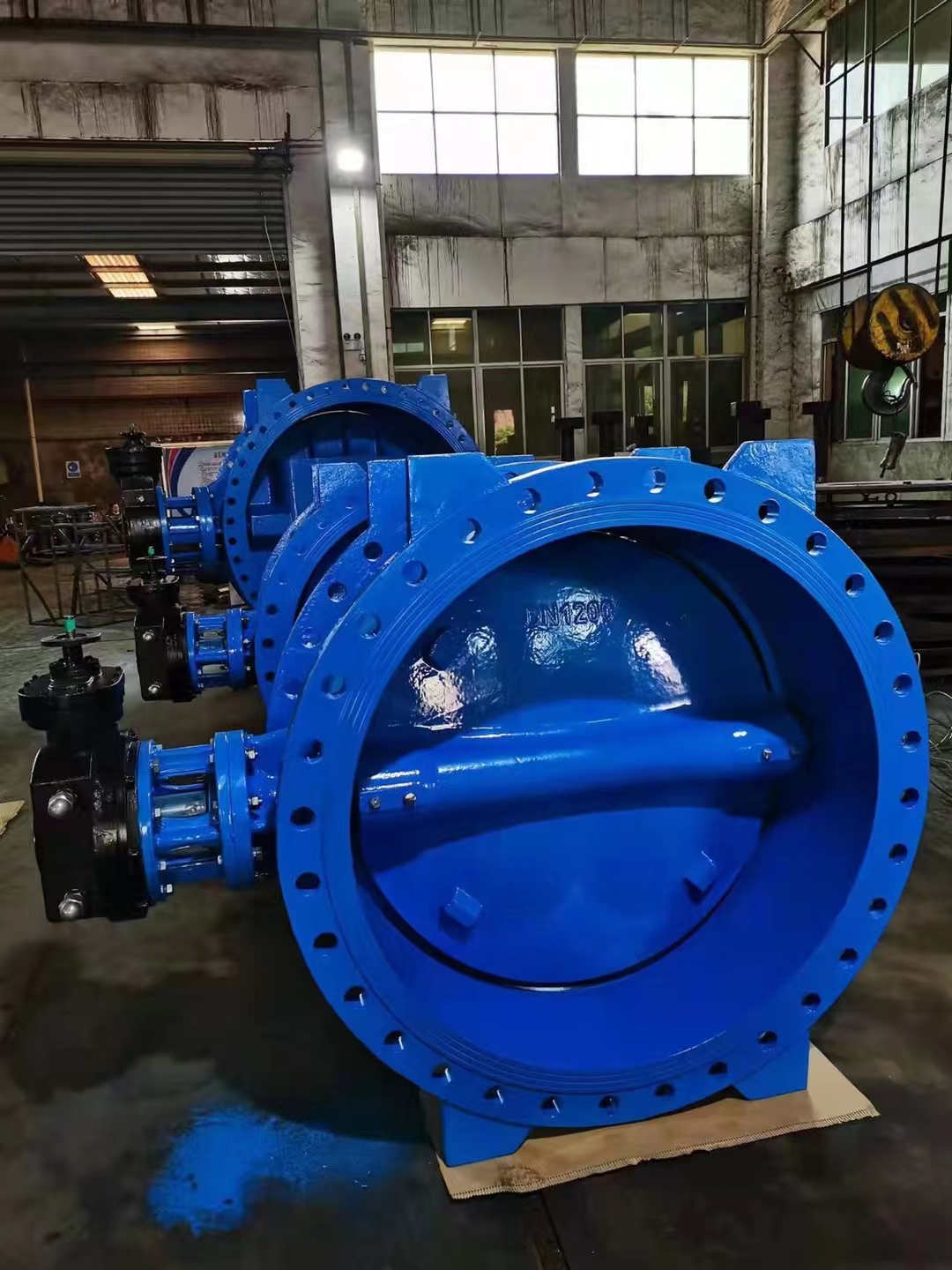 Dn900 Double Eccentric Flanged Butterfly Valve With Gearbox, Ductile Iron Epdm Seat, Pressure ...